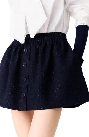Maje Short Tailored Rhinestone Skirt