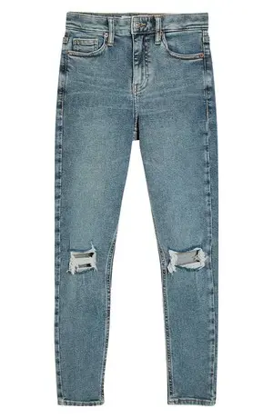 Topshop Jamie Greencast Ripped Skinny Jeans