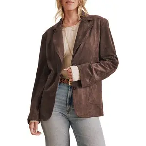 Splendid Ryder Faux Suede Blazer - Java Brown