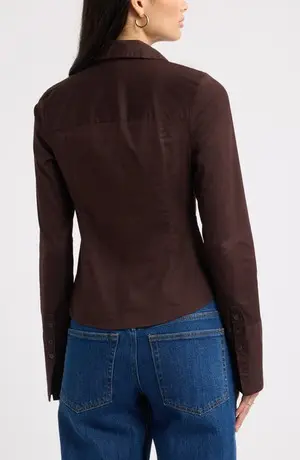 Bp. Slim Fit Stretch Cotton Button-up Shirt - Brown Coffee