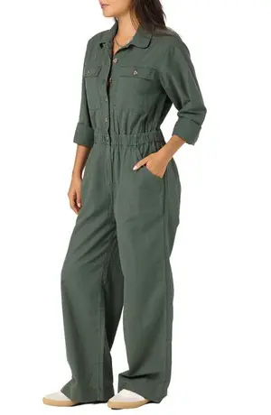 O'Neill Faye Long Sleeve Jumpsuit - Hunter Green