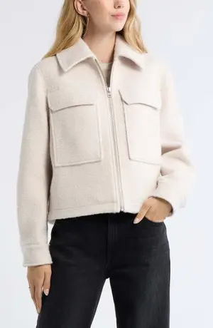 Treasure & Bond Cropped Textured Jacket