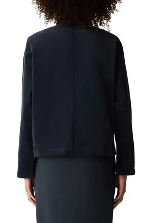 Eileen Fisher Stretch Organic Cotton Corduroy High Collar Jacket