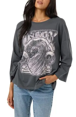 O'Neill Psychd Boxy Oversized Graphic Tee - Dark Shadow