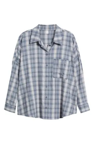 Bp. Plaid Long Sleeve Flannel Shirt - Blue Plaid