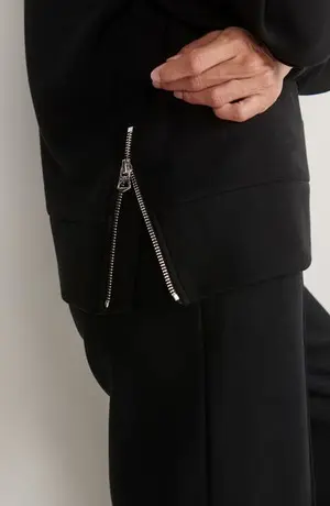 Varley Macie Zip Hem Sweatshirt - Black