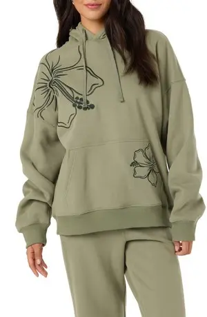 O'Neill Hibiscus Graphic Oversized Hoodie - Sage