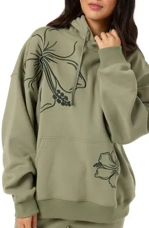 O'Neill Hibiscus Graphic Oversized Hoodie
