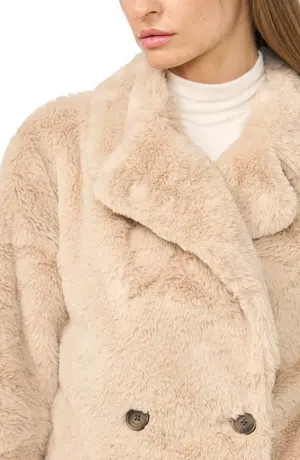 Halogen Double Breasted Faux Fur Peacoat