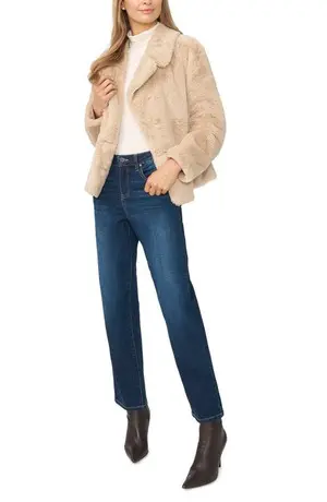 Halogen Double Breasted Faux Fur Peacoat