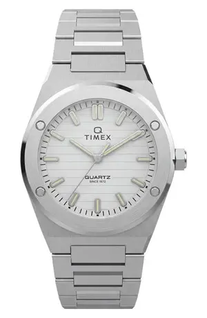Timex® Q Marbella Stainless Steel Bracelet Watch - Silver