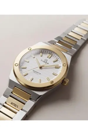 Timex® Q Marbella Stainless Steel Bracelet Watch - Two-tone
