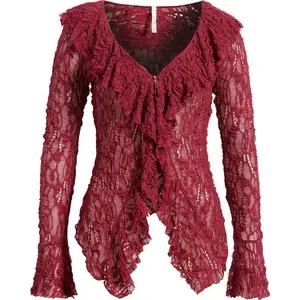 Free People Laney Cardigan - Cabernet
