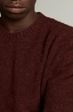 Vince Mottled Marl Crewneck Sweater - Mahogany
