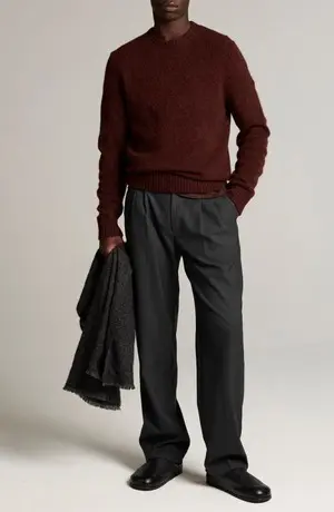 Vince Mottled Marl Crewneck Sweater - Mahogany