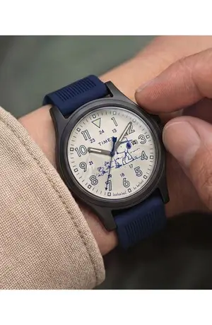 Timex® Peanuts Expedition Acadia Silicone Strap Watch - Blue