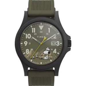 Timex® Peanuts Expedition Acadia Silicone Strap Watch - Green