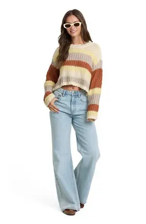 BILLABONG Mix Up Striped Cropped Sweater