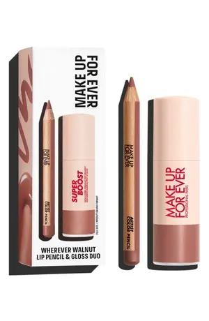 MAKE UP FOR EVER Color & Shine Lip Duo $39 Value - Wherever Walnut