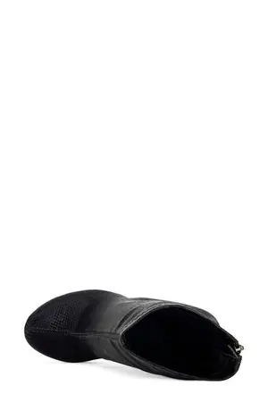 AZALEA WANG Rapture Faux Snakeskin Cutout Wedge Bootie