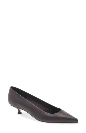 AeydĒ Cari Pointed Toe Kitten Heel Pump Moka