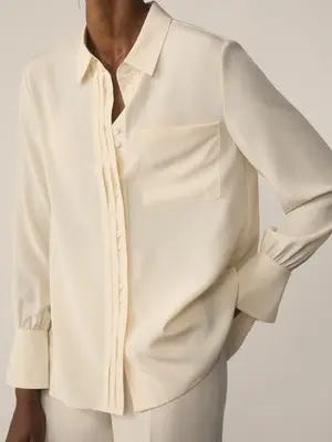 The Fold Corso Silk Shirt - Neutral
