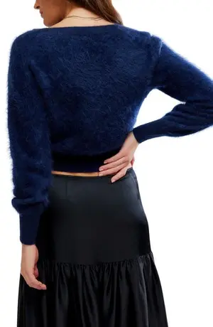Free People Felicia Brushed Cashmere V-neck Sweater