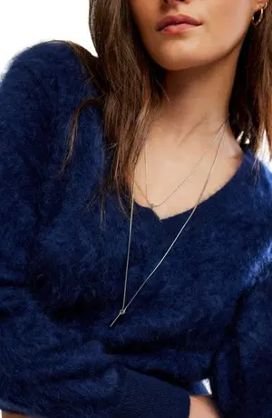 Free People Felicia Brushed Cashmere V-neck Sweater