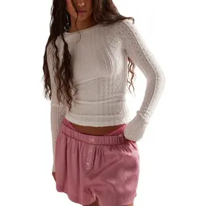 Free People So Soft Seamless Long Sleeve Top Clean Ivory
