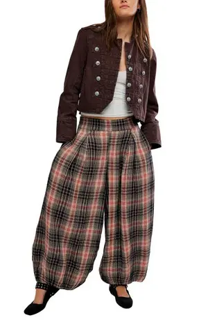 Free People Moonflower Plaid Balloon Pants