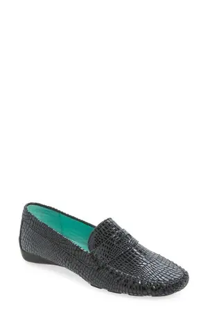 Robert Zur Anna Croc Embossed Loafer Black
