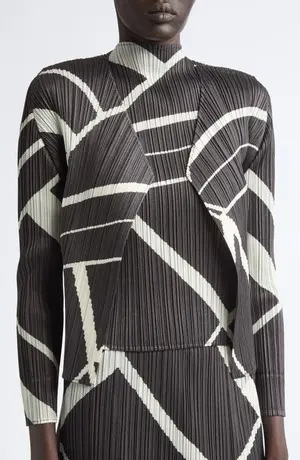 Issey Miyake Fold Line Open Cardigan