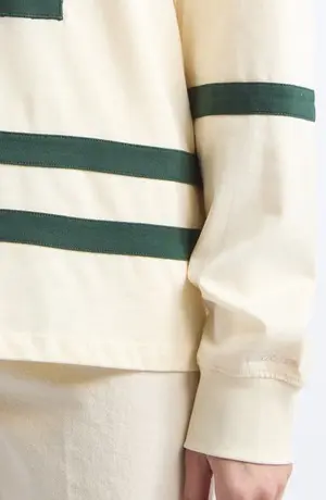 TANNER FLETCHER Gender Inclusive Flynn 97 Varsity Long Sleeve T-shirt - Ivory