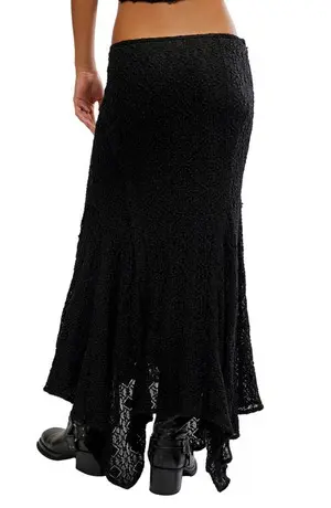 Free People Bella Lace Mermaid Skirt - Black