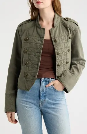 Free People Ryland Cotton & Linen Band Jacket - Laurel Canyon