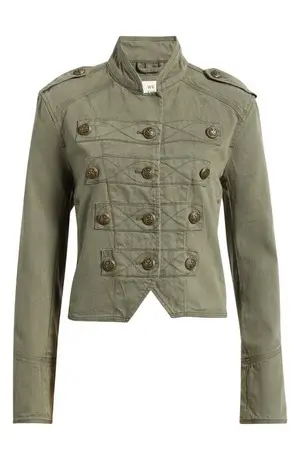 Free People Ryland Cotton & Linen Band Jacket - Laurel Canyon