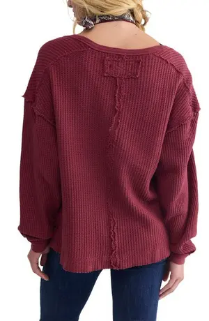 Free People Montreal Henley Thermal Top - Dionysus