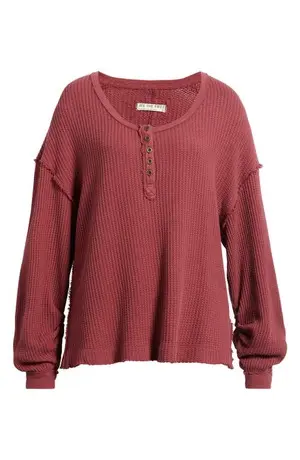 Free People Montreal Henley Thermal Top - Dionysus