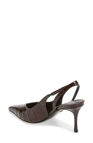 FERRAGAMO Croc Embossed Slingback Pump