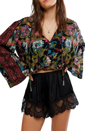 Free People Juliette Printed Top - Black Combo