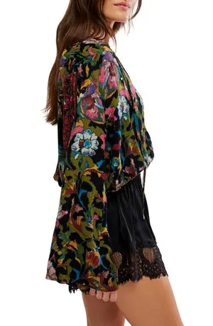 Free People Juliette Printed Top - Black Combo