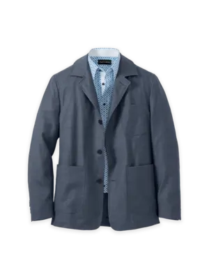 PAUL FREDRICK Wool Shirt Jacket - Blue