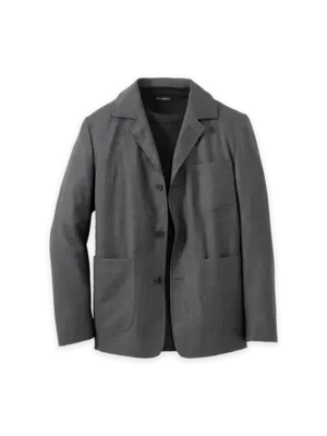 PAUL FREDRICK Wool Shirt Jacket Charcoal