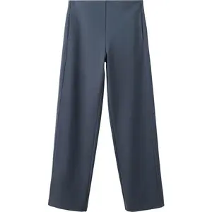Mango Knit Straight Leg Pants Blue