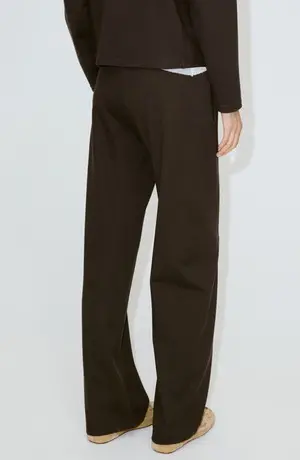Mango Knit Straight Leg Pants - Brown