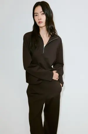 Mango Knit Straight Leg Pants - Brown