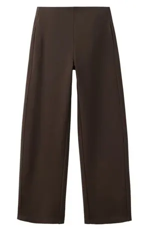 Mango Knit Straight Leg Pants - Brown