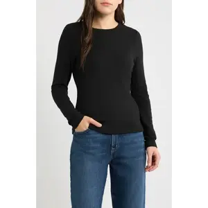 CITY BLUES Long Sleeve Crewneck T-shirt - Black