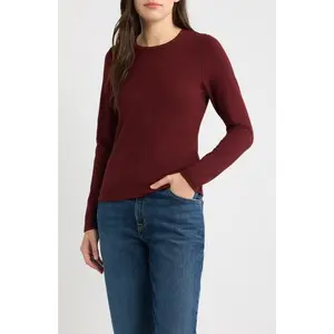 CITY BLUES Long Sleeve Crewneck T-shirt - Burgundy