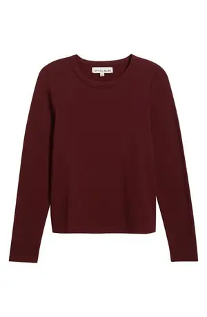 CITY BLUES Long Sleeve Crewneck T-shirt - Burgundy